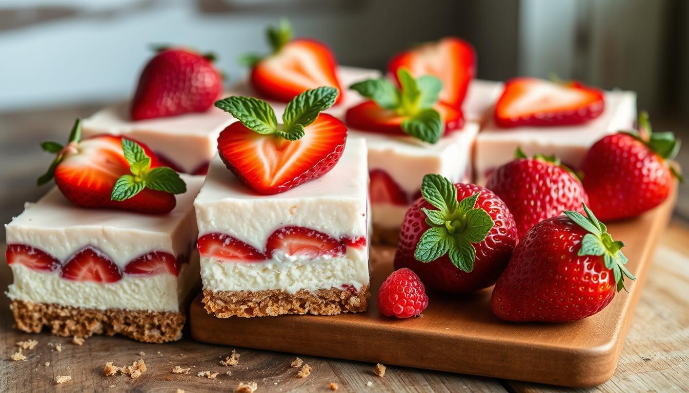 Easy recipe for Strawberry Cheesecake Snickers bars